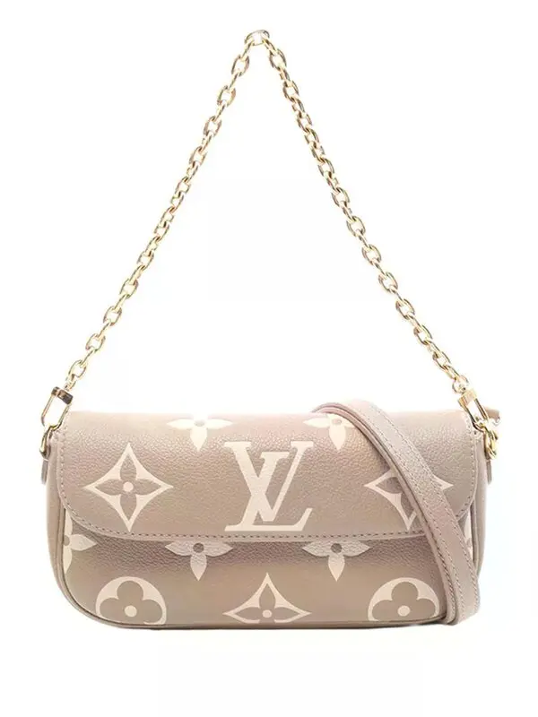 LOUIS VUITTON 2021-2026 Bicolor Monogram Empreinte Giant Ivy Wallet On Chain Satchel - Brown