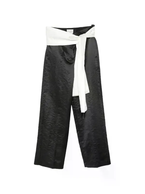 FORTE_FORTE Contrast-waistband Hammered-effect Trousers