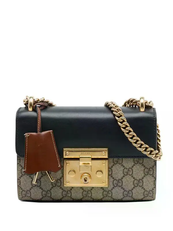 Gucci 2016-2026 Small Gg Supreme Padlock Crossbody Bag - Neutrals