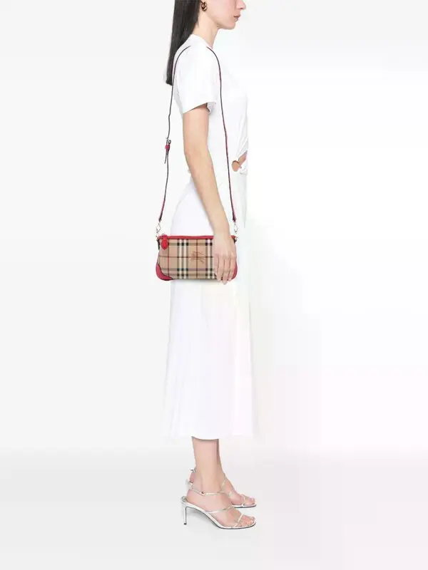 Burberry 2012-2026 Haymarket Check Coated Canvas Peyton Crossbody Bag