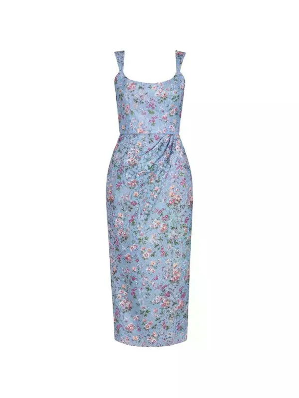 MARKARIAN Marla Floral-lace Wrap Midi Dress
