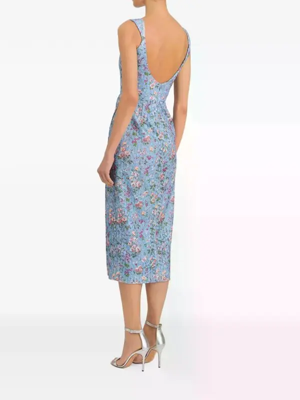MARKARIAN Marla Floral-lace Wrap Midi Dress