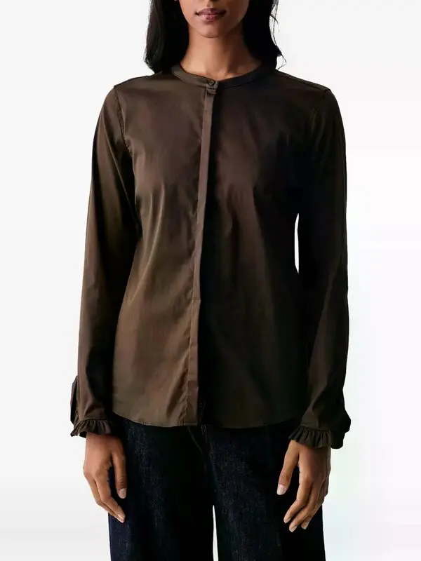 MOS MOSH Mmmattie Ruffle-cuff Band-collar Blouse