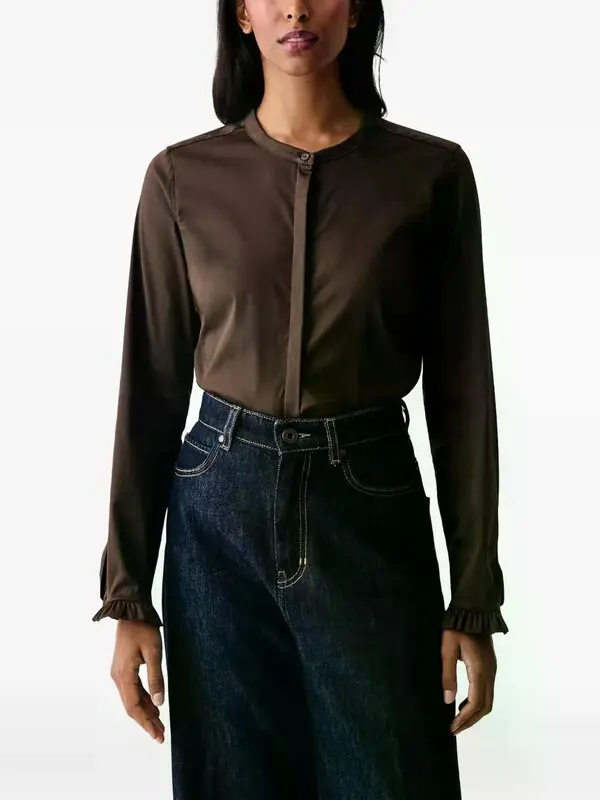 MOS MOSH Mmmattie Ruffle-cuff Band-collar Blouse