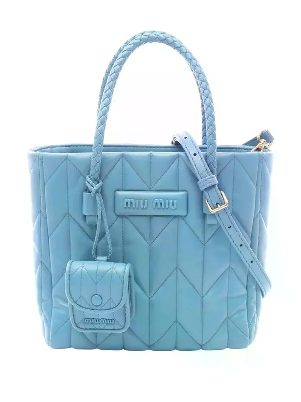 Miu Miu 2010-2026 Matelasse Nappa Satchel - Blue