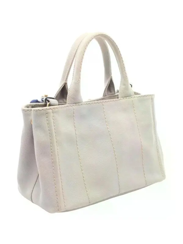 Prada 2013-2026 Small Canvas Canapa Logo Tote Satchel