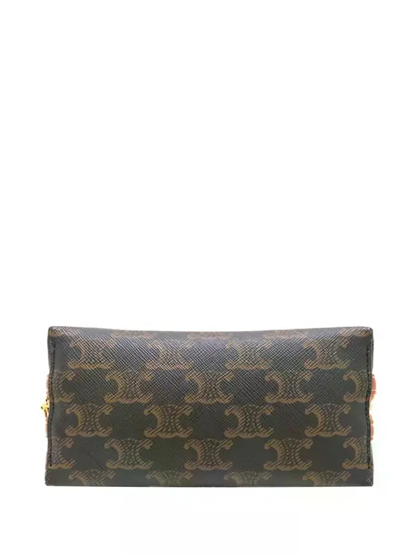 Celine 2022 Triomphe Coated Canvas Clutch On Chain Crossbody Bag