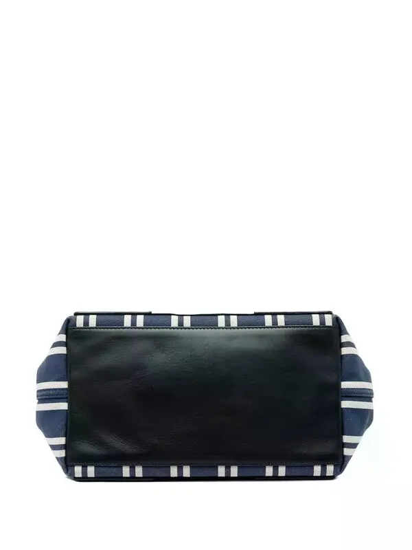 Balenciaga 2017 Canvas Striped Navy Cabas S Tote Bag