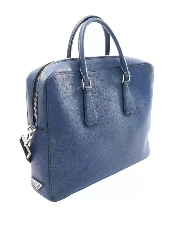 Prada 2013-2026 Leather Business Bag - Blue