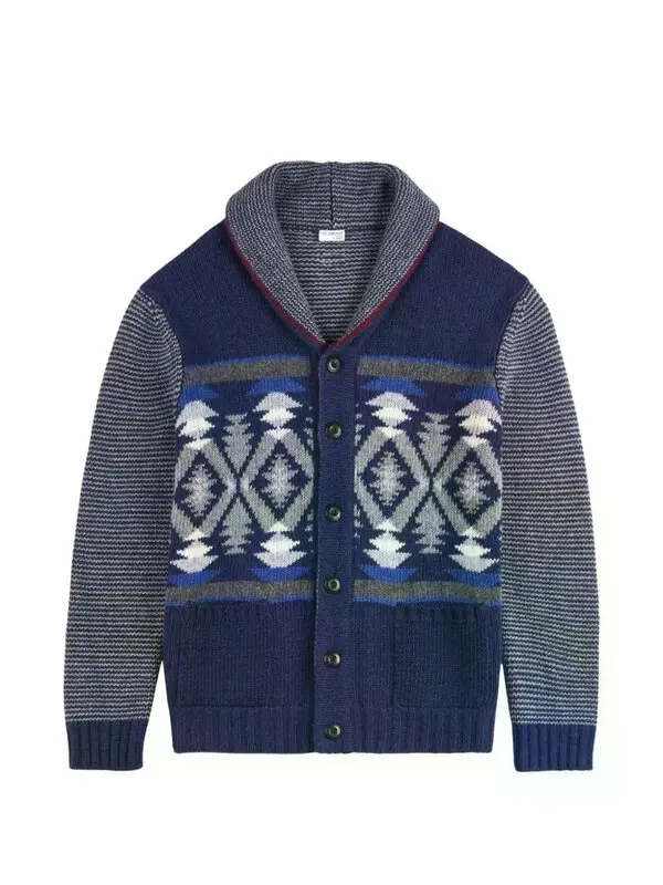 FAY Geometric-pattern Shawl-collar Cardigan