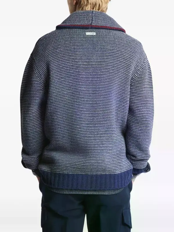 FAY Geometric-pattern Shawl-collar Cardigan