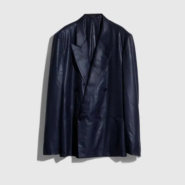 Gucci Prince Of Wales Chintzed Wool Jacket