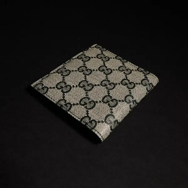 Gucci Small Bi-fold Wallet With Web Card Slots Original Gg Fabric