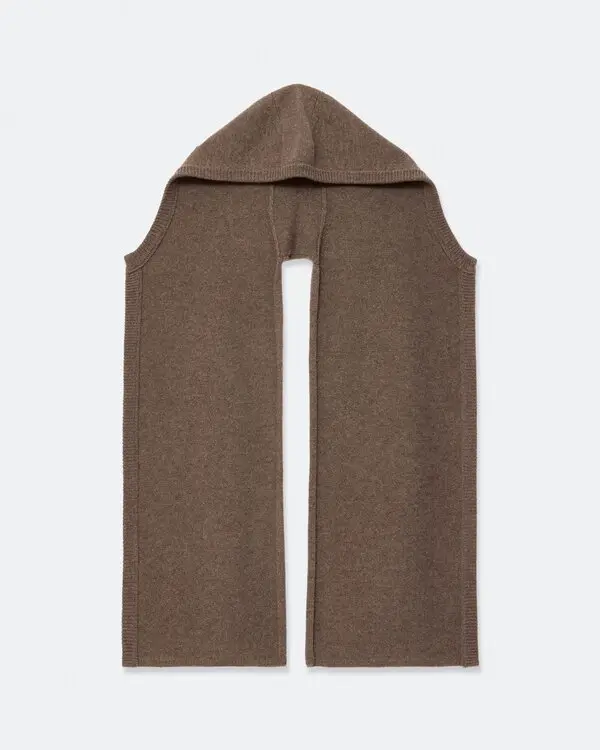 ALLSAINTS Laura Wool Hooded Scarf - Brown