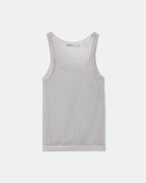 ALLSAINTS Silvi Fitted Metallic Vest - Silver