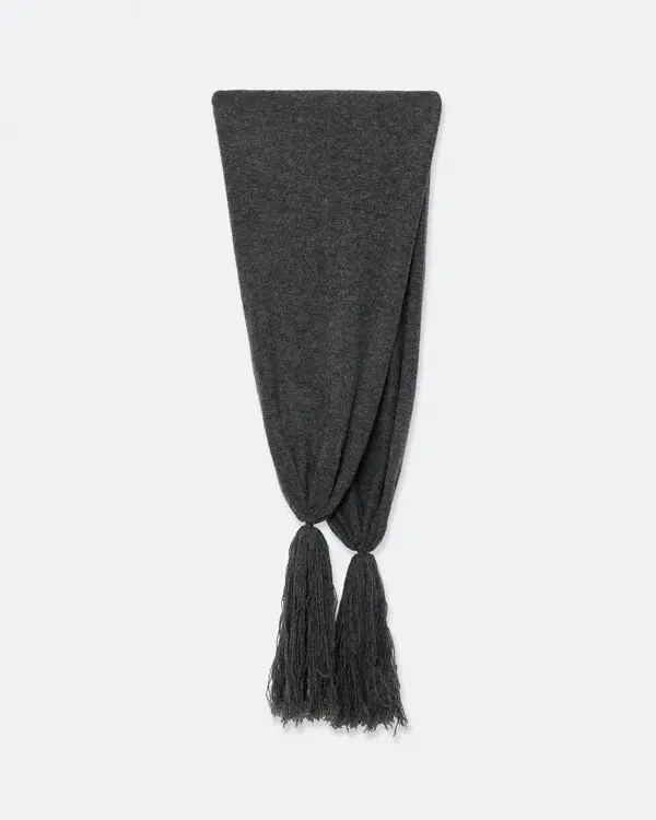 ALLSAINTS Hollis Wool Tassel Scarf - Grey