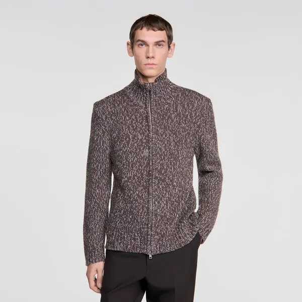 Sandro Zipped Wool Cardigan