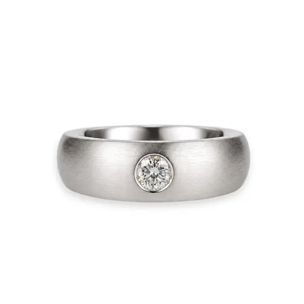 ADRIAN ASHLEY Diamond Ring Featuring A Transitional-cut Natural Diamond Made In England - Silver