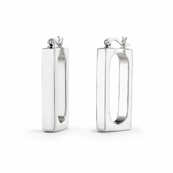 GOLD & HONEY Modern Rectangle Hoop Earrings