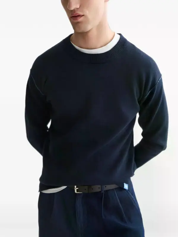 Scotch & Soda Contrast-stitch Crew-neck Sweater