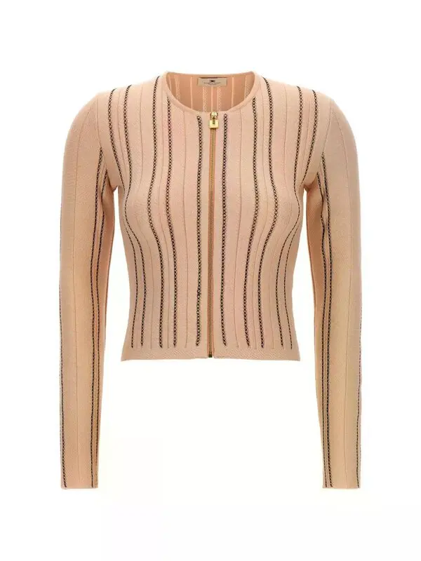 Elisabetta Franchi Cropped Knit Cardigan - Neutrals