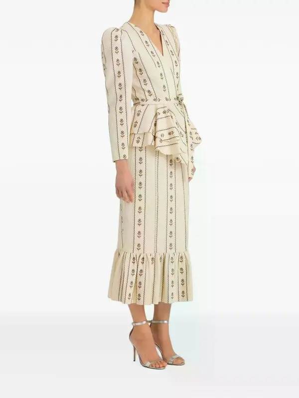 MARKARIAN Vega Floral-stripe Wrap Top