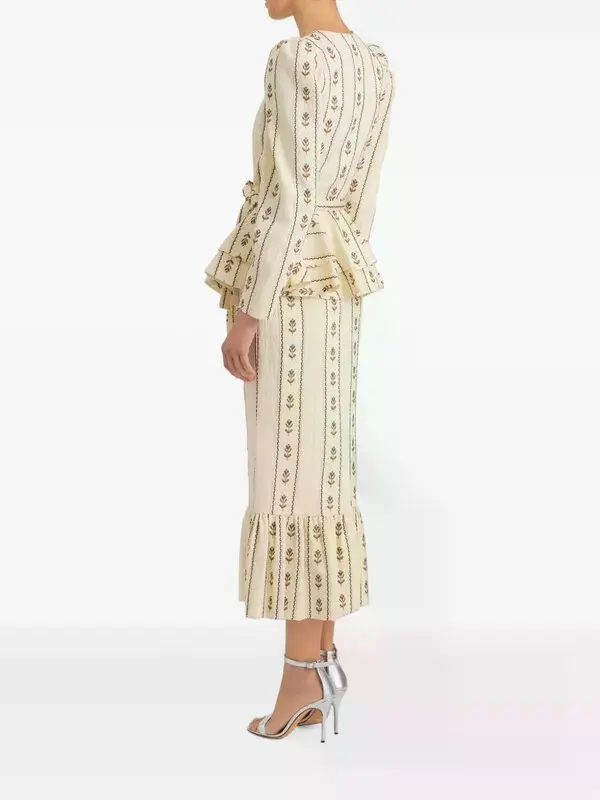 MARKARIAN Vega Floral-stripe Wrap Top