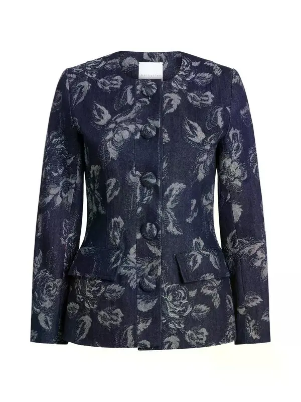 MARKARIAN Savane Floral-print Denim Blazer - Blue