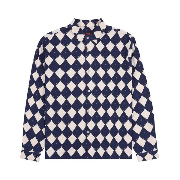 PLEASURES Diamond Button Down 'navy
