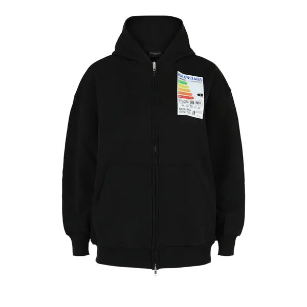 Balenciaga 2023 Energy Label Zip-up Hoodie 'washed