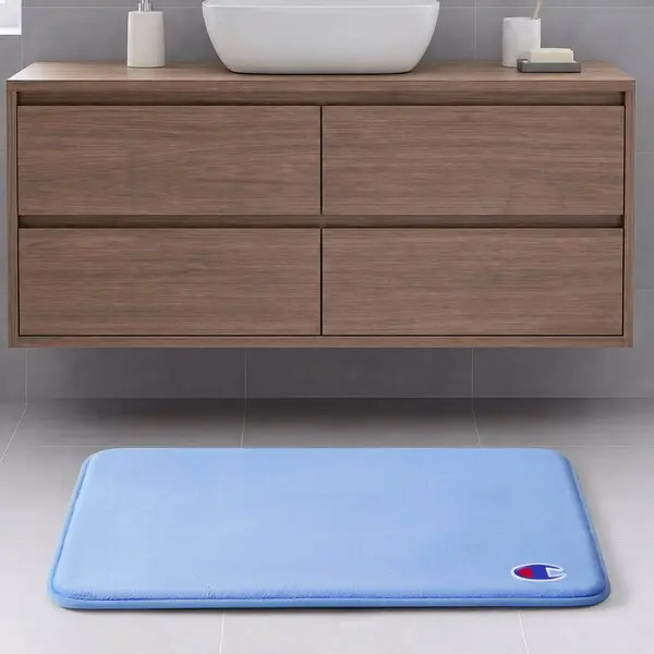 Champion Logo Patch Memory Foam Bath Mats