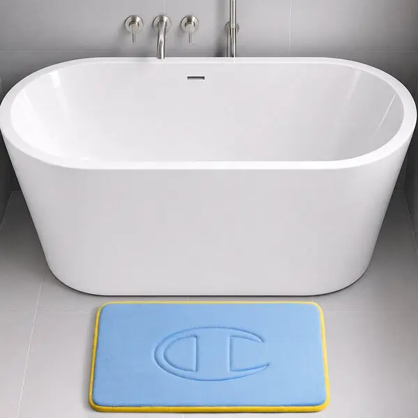 Champion Quilted Logo Memory Foam Bath Mats