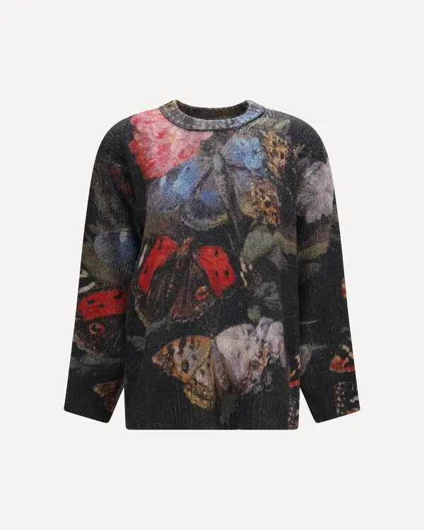 R13 Oversized Cashmere Crewneck Sweater - Grey