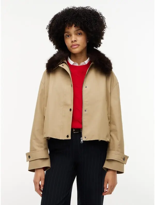 Tommy Hilfiger Faux Fur-trimmed Bomber Jacket