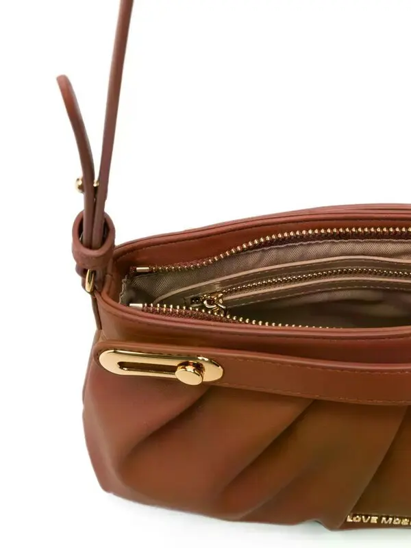 Moschino Ruched Leather Cross Body Bag