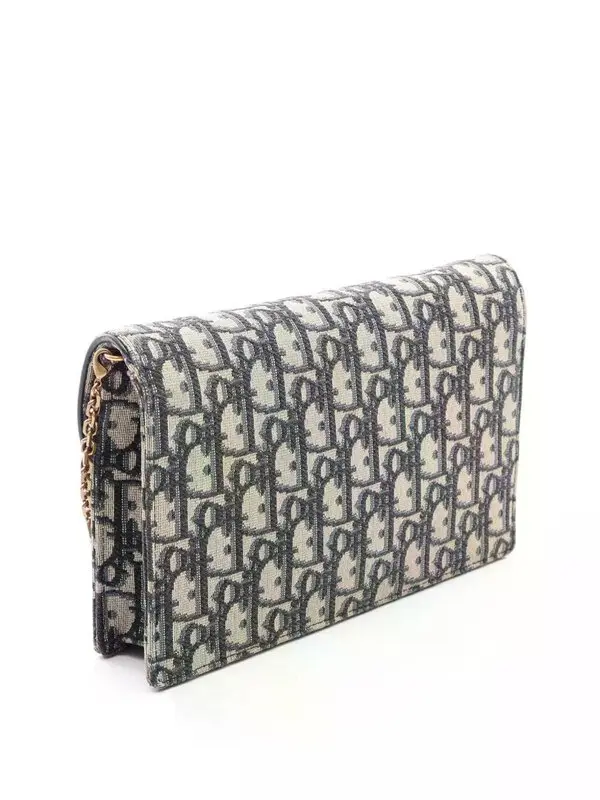 Dior 2010-2026 Oblique Canvas Saddle Wallet On Chain Crossbody Bag