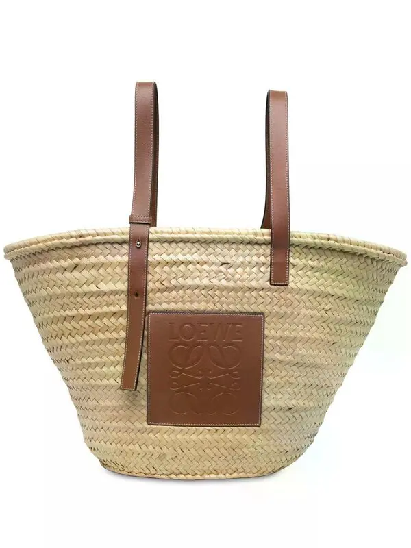Loewe 2021 Large Raffia Anagram Basket Tote Bag