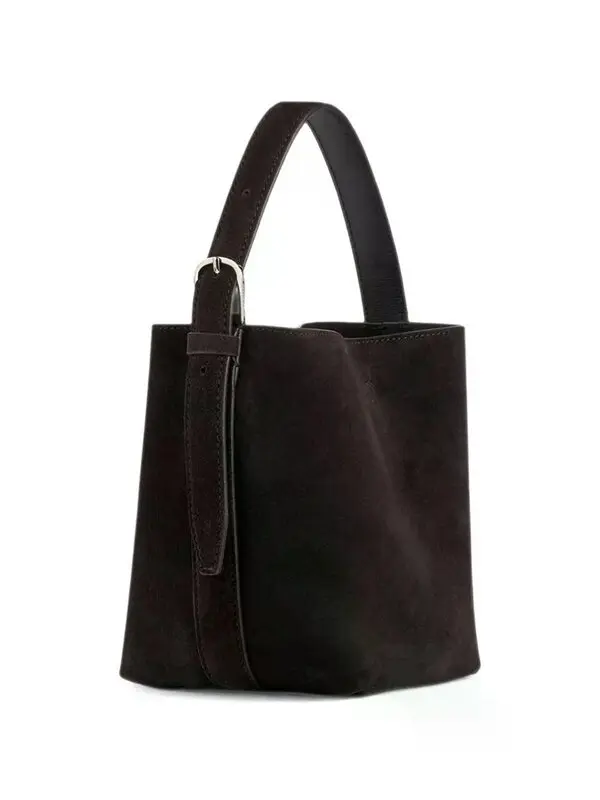 TOTEME Small Belted Suede Tote Espresso