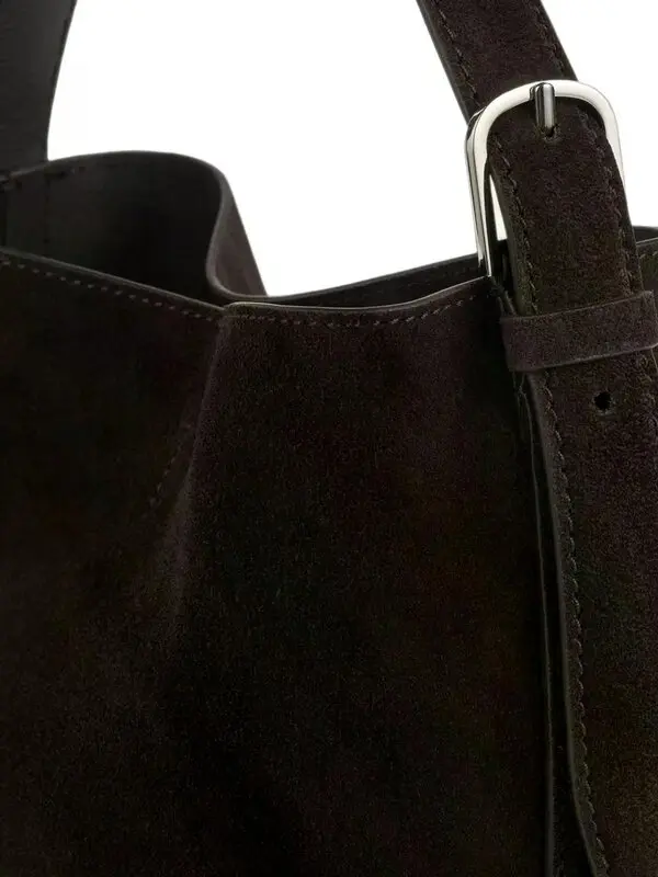 TOTEME Small Belted Suede Tote Espresso