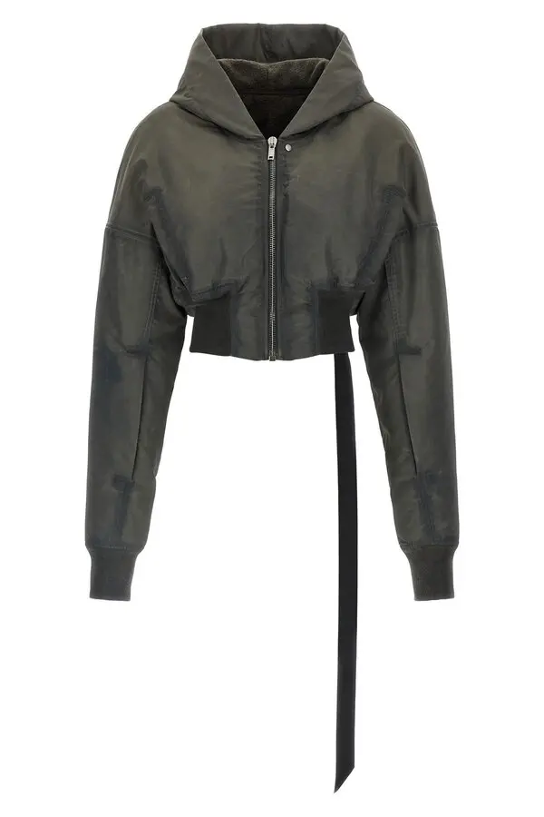 Rick Owens Hooded Cropped Flight' Bomber Jacket