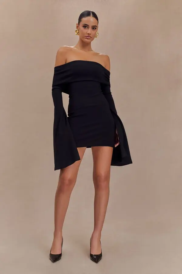 Meshki Dominique Off Shoulder Long Sleeve Mini Dress