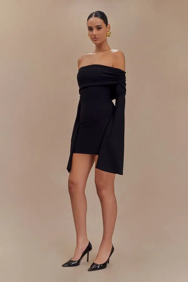 Meshki Dominique Off Shoulder Long Sleeve Mini Dress