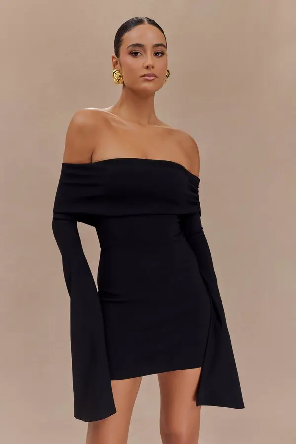 Meshki Dominique Off Shoulder Long Sleeve Mini Dress