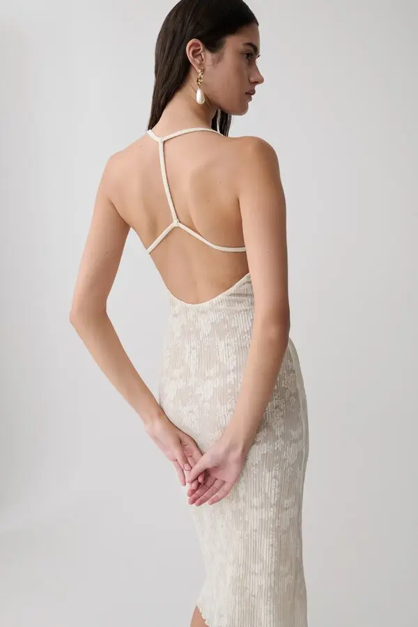 Meshki Ambrose Lace Midi Dress - Ivory