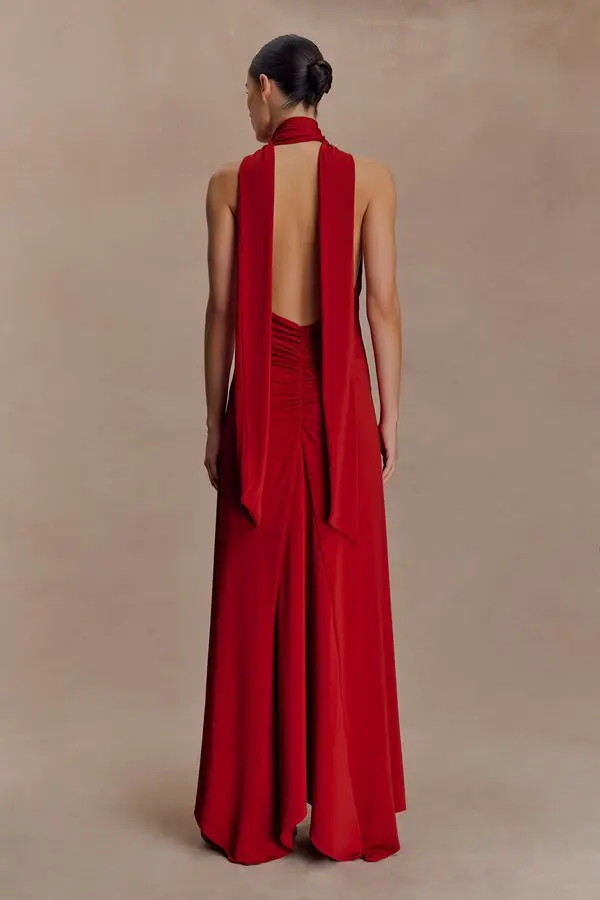 Meshki Juliet Slinky Maxi Dress With Scarf