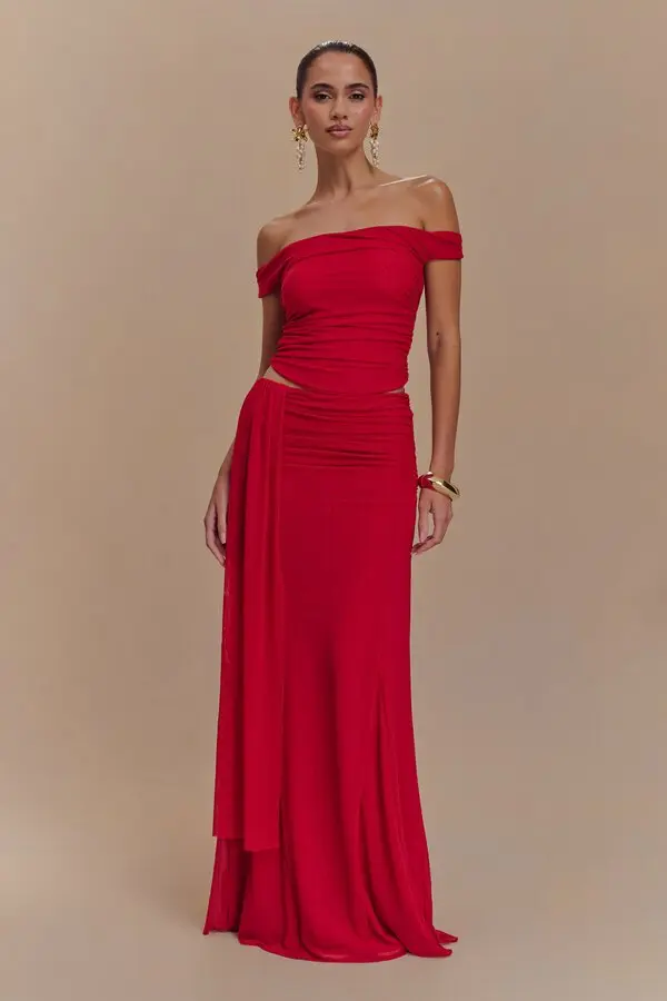 Meshki Arna Mesh Maxi Skirt
