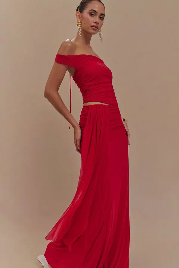 Meshki Arna Mesh Maxi Skirt