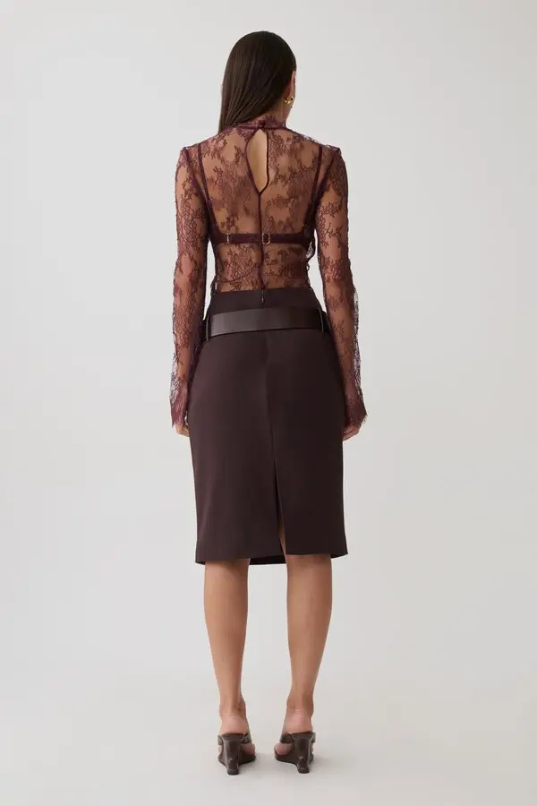 Meshki Brooke Suiting Midi Skirt