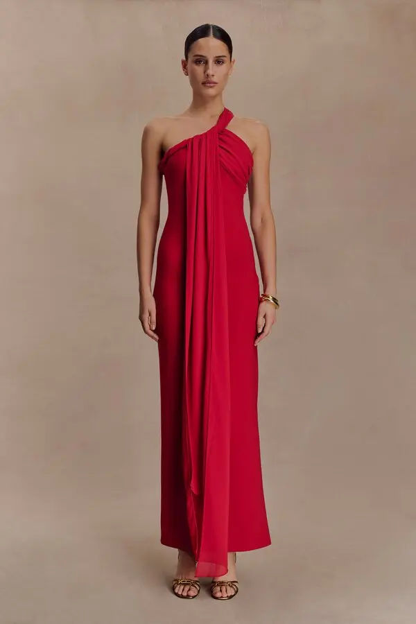 Meshki Philippa Knotted Crepe Maxi Dress