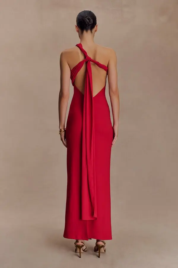 Meshki Philippa Knotted Crepe Maxi Dress